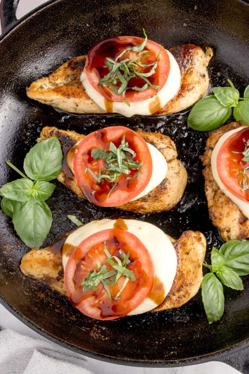 Easy Caprese Chicken - Skillet Recipe