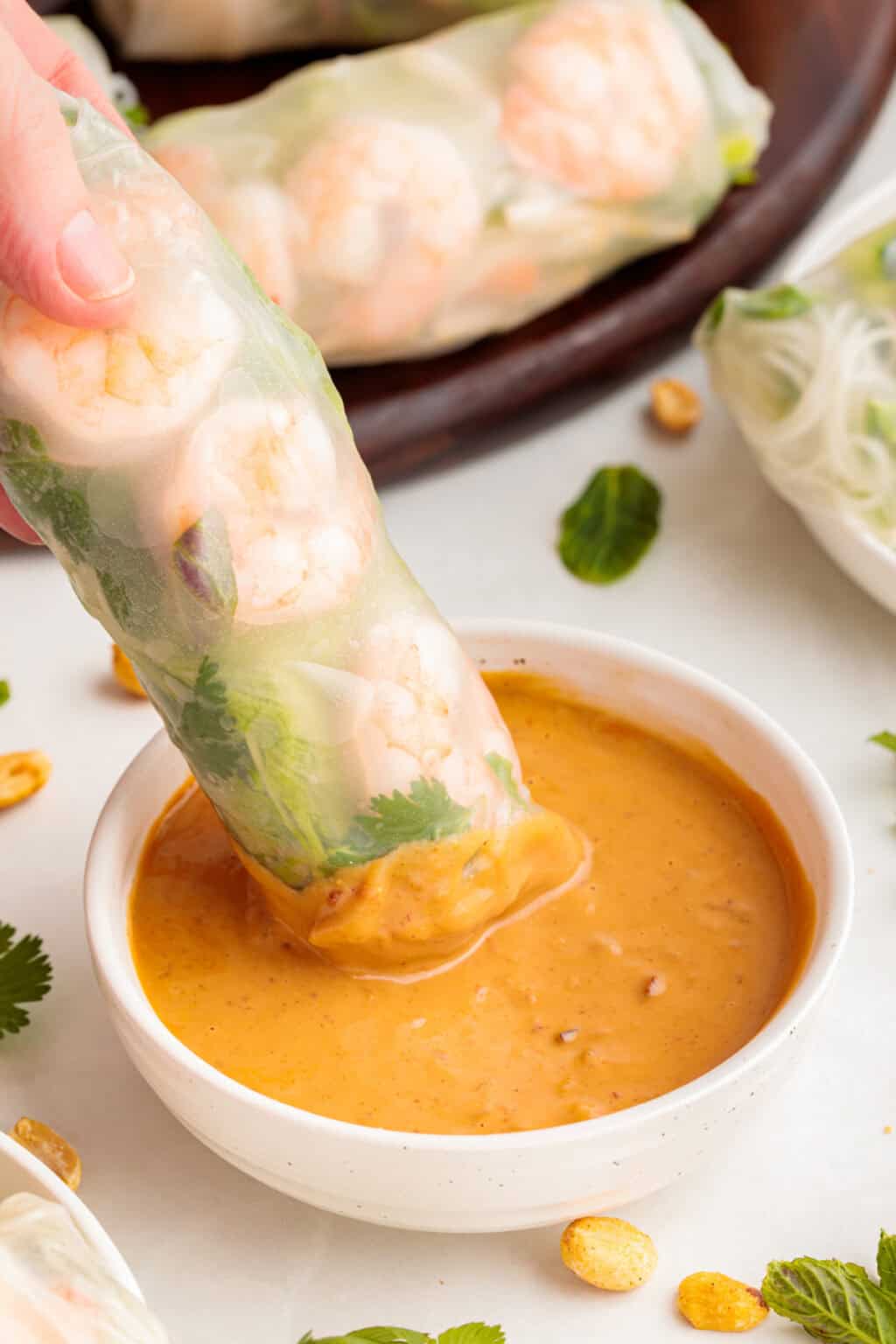 Vietnamese Shrimp Salad Rolls (with Spicy Peanut Dipping Sauce) - My ...
